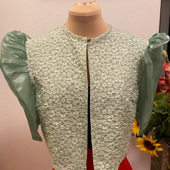 The Unbranded Brand | Tops | Filipiniana Mint Green Floral Textured ...